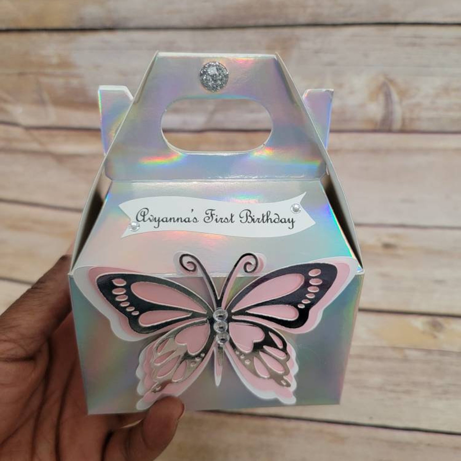 Iridescent Foil Gable Boxes Butterfly Favor Boxes Butterfly | Etsy