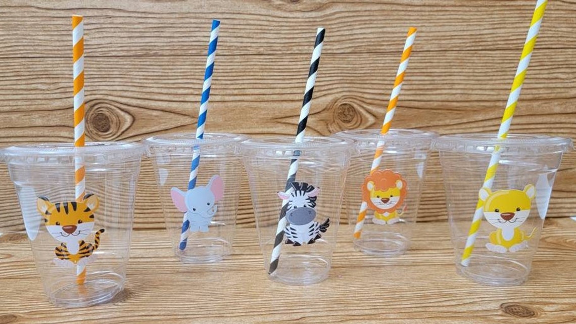 12oz Jungle Theme Party Cups Zoo Animal Party Jungle Theme | Etsy