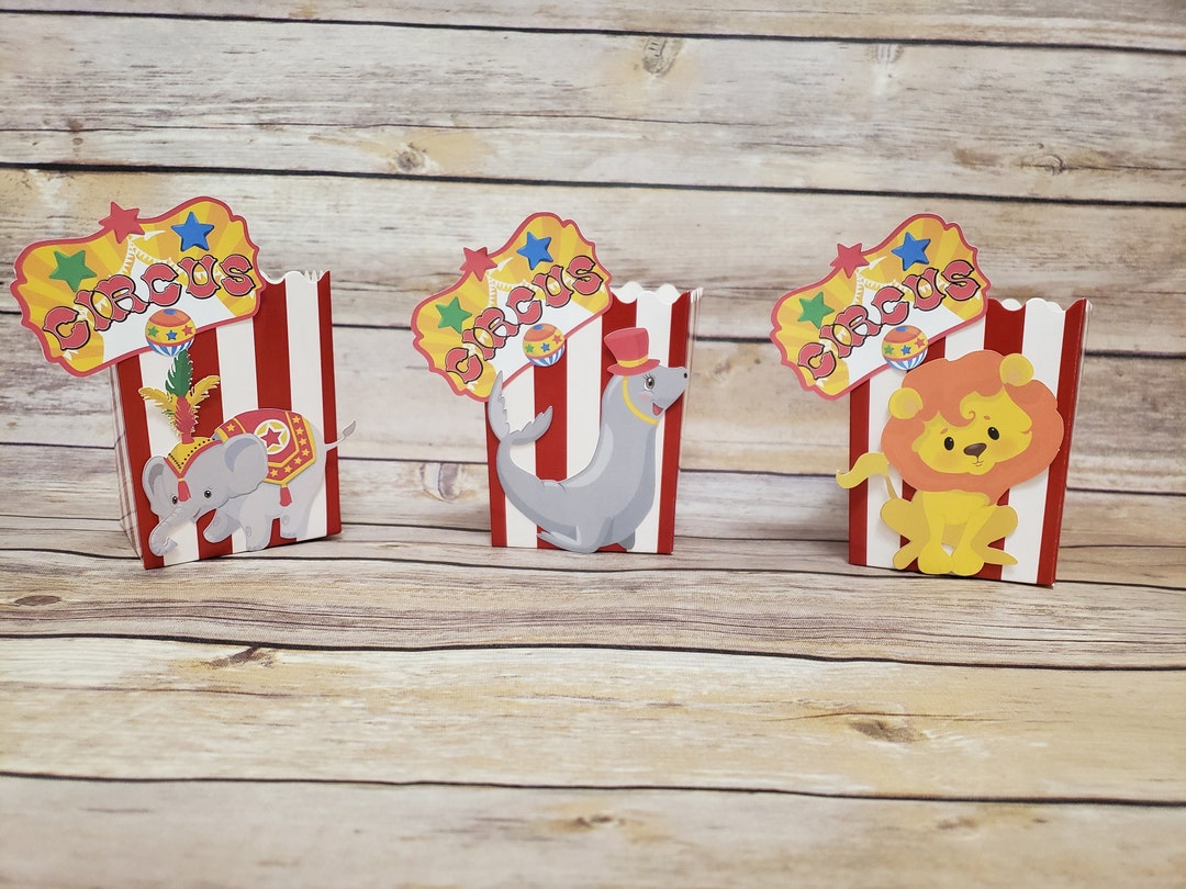 Circus Treat Boxes: Carnival Party Popcorn Favor Boxes (set of 12) - Etsy