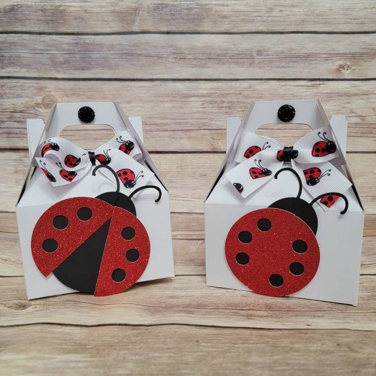 Personalized Lady Bug Treat Box Lady Bug Party Favor First | Etsy
