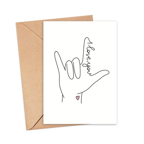 I Love You Card Sign Language Love Card Sign Language - Etsy