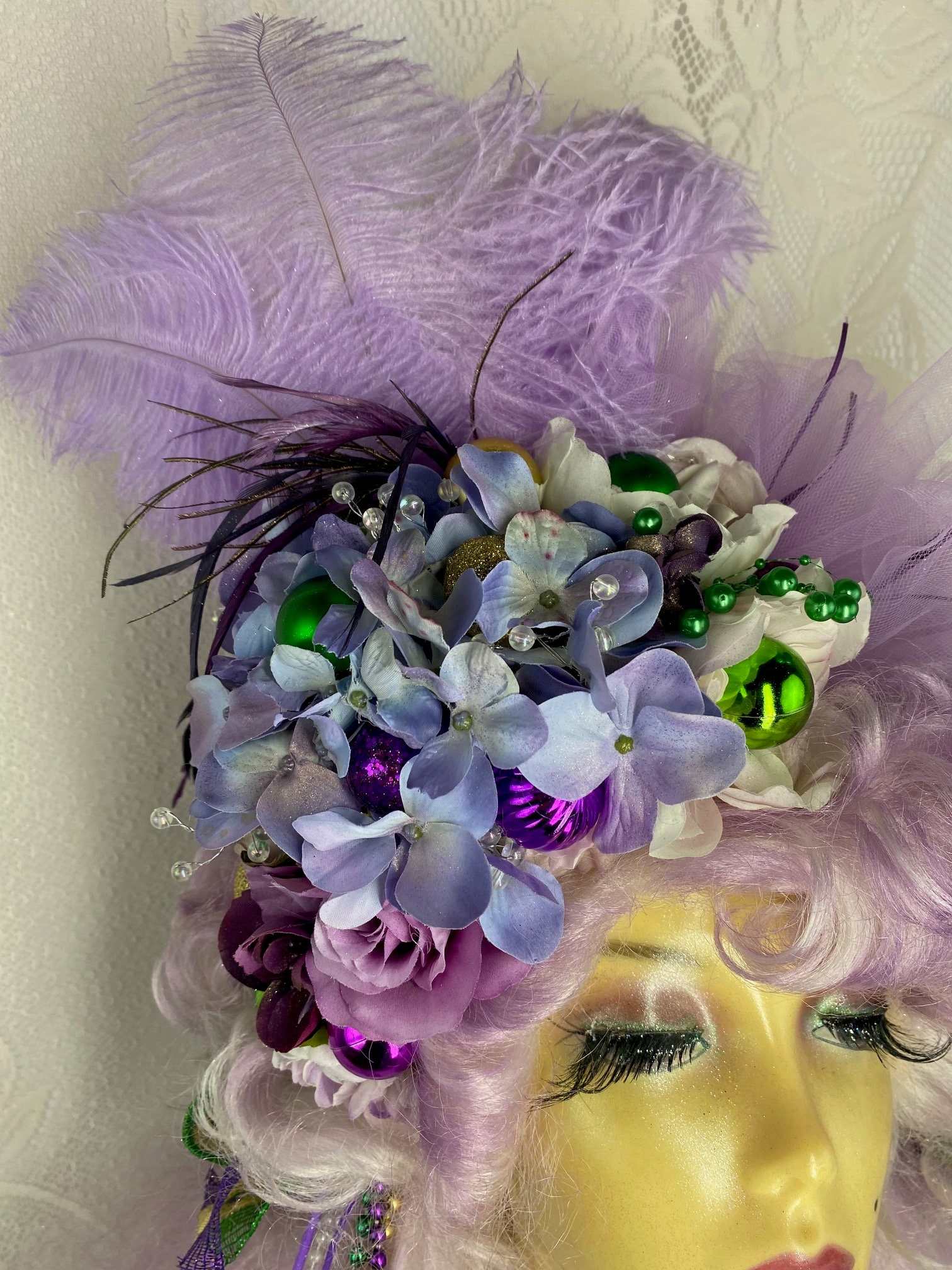 Lavender Lighted Mardi Gras Carnival Wig With Bluetooth - Etsy