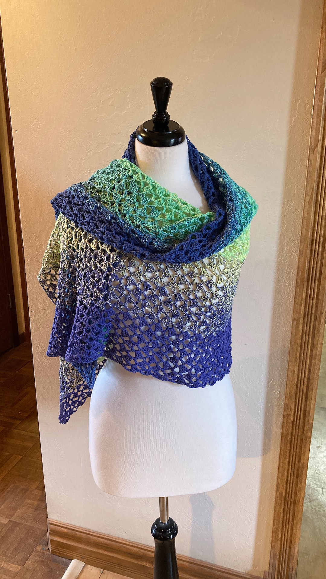 Crochet Pattern, Easy Rectangular Shawl, Aurora Borealis, Stunning Lacy ...