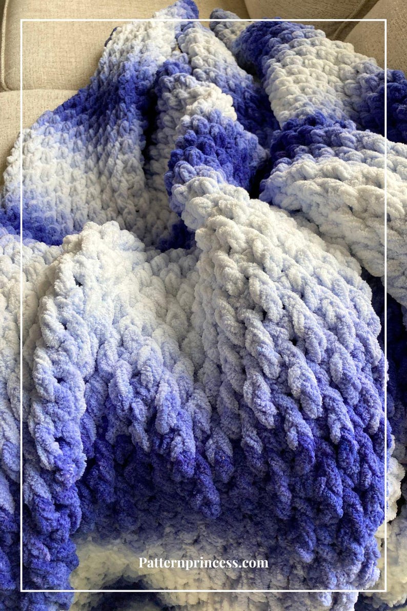 Crochet Pattern Chunky Afghan, Textured Modern Crochet Blanket ...