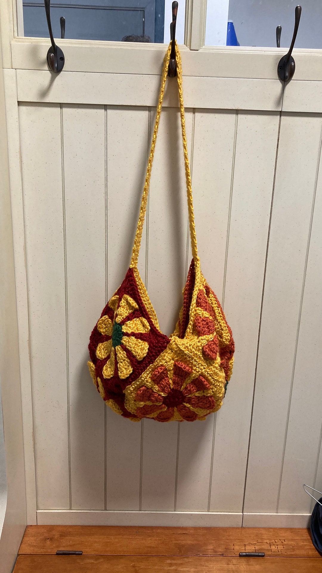Granny Square Daisy Tote Bag Crochet Pattern, Retro Flower Bag ...