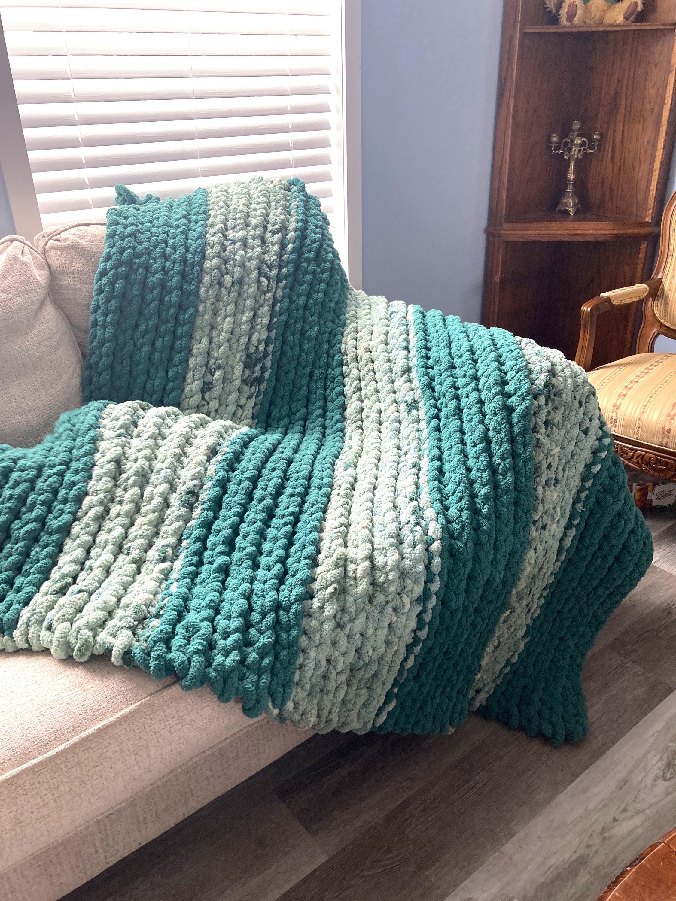 Crochet Pattern & Video, Chunky Log Cabin Easy Throw, Jumbo Blanket ...