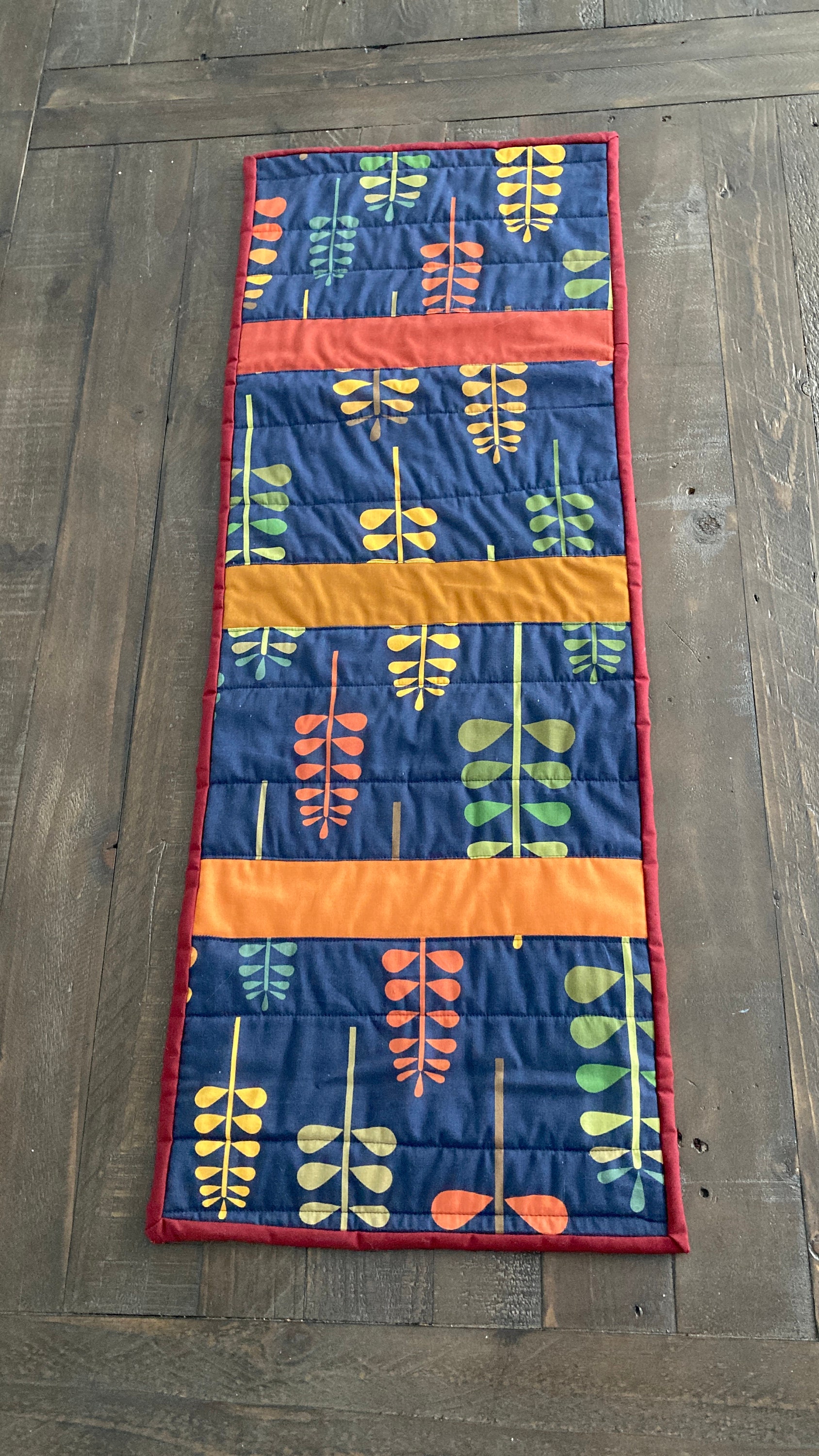 Beginner Quilted Table Runner Pattern Fall Colors Tablecloth - Etsy