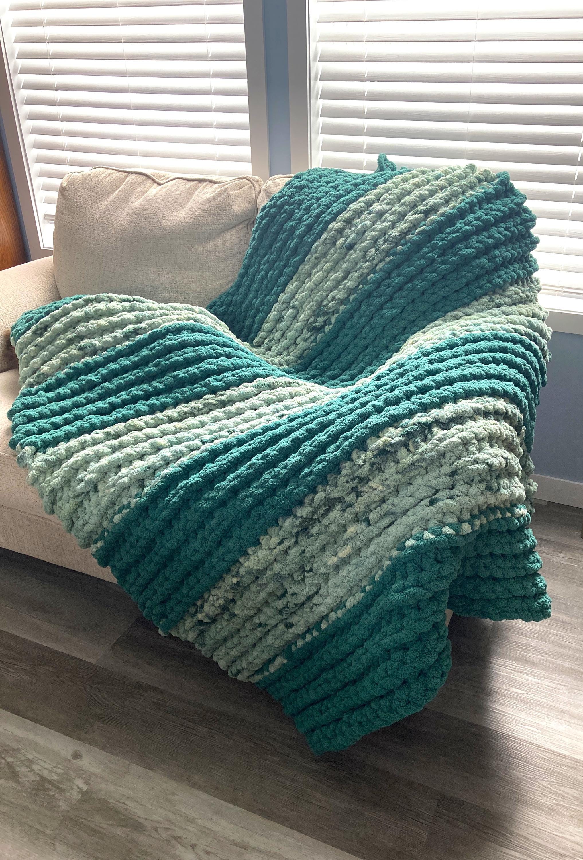 Crochet Pattern & Video, Chunky Log Cabin Easy Throw, Jumbo Blanket ...
