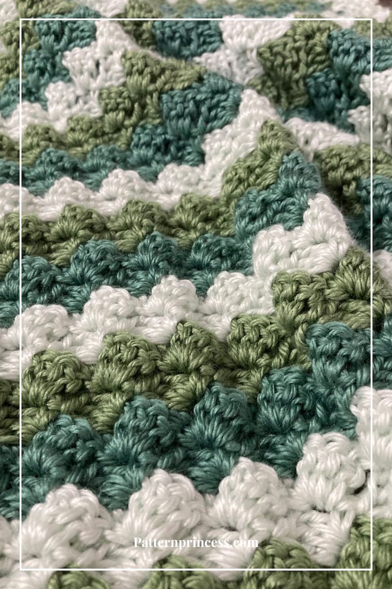 Textured Crochet Baby Blanket Pattern, Simple Sea Glass Design (PDF ...