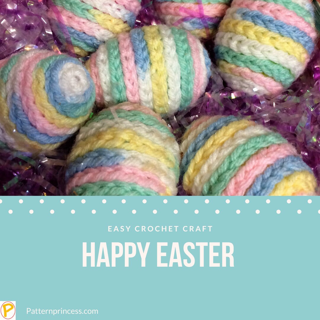 Colorful Crochet Easter Egg Craft Project, Yarn Craft Project, Beginner Crochet Pattern, Easy ...