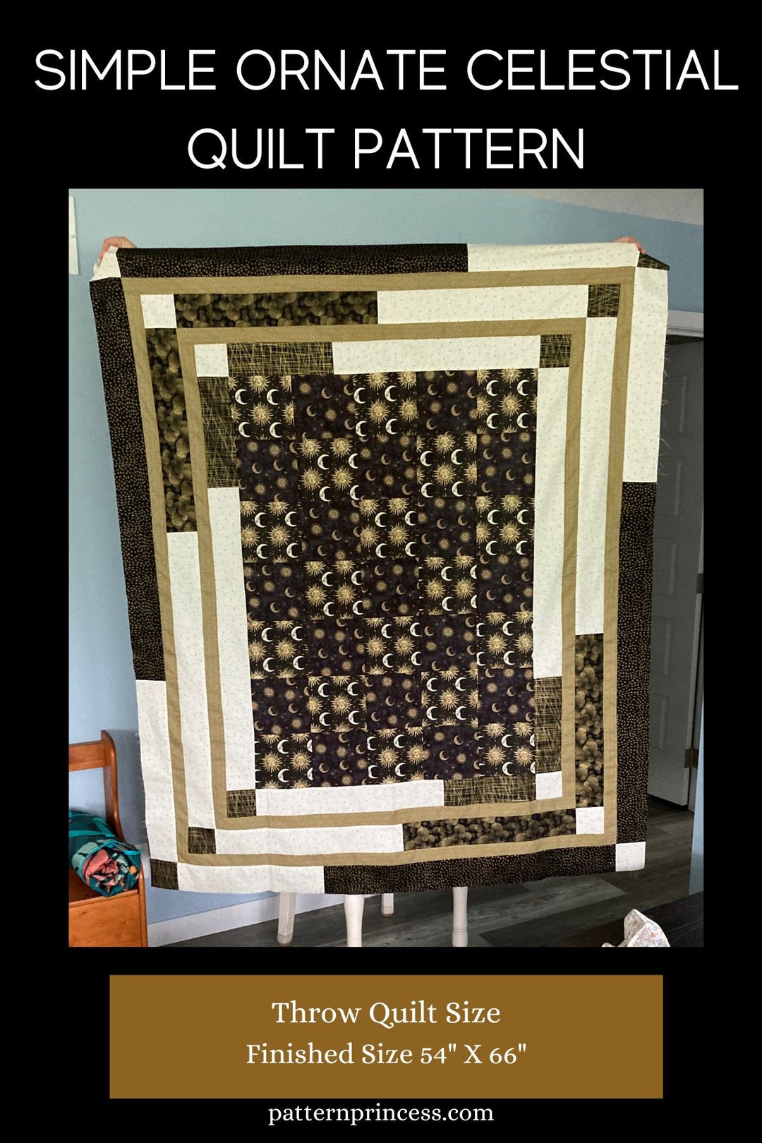 Quilt Patterns PDF, Easy Quilt, Simple Ornate Celestial Quilt Pattern ...
