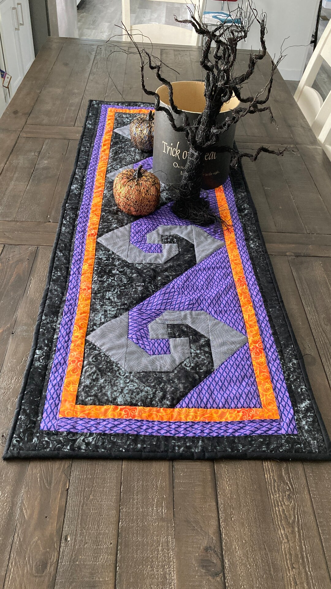 Easy Quilted Table Runner Perfect for a Halloween Party, Witch Hat ...