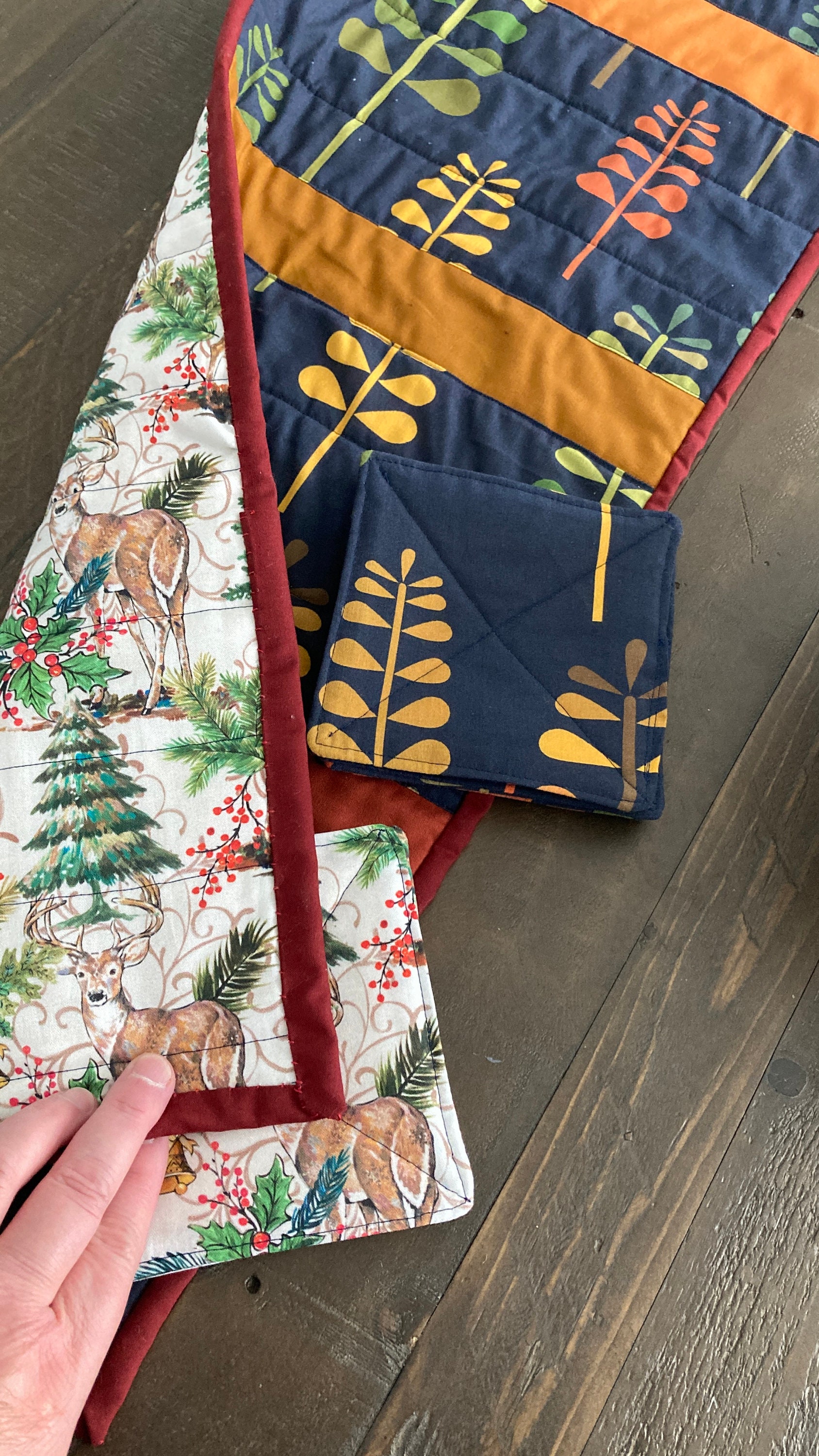 Beginner Quilted Table Runner Pattern Fall Colors Tablecloth - Etsy