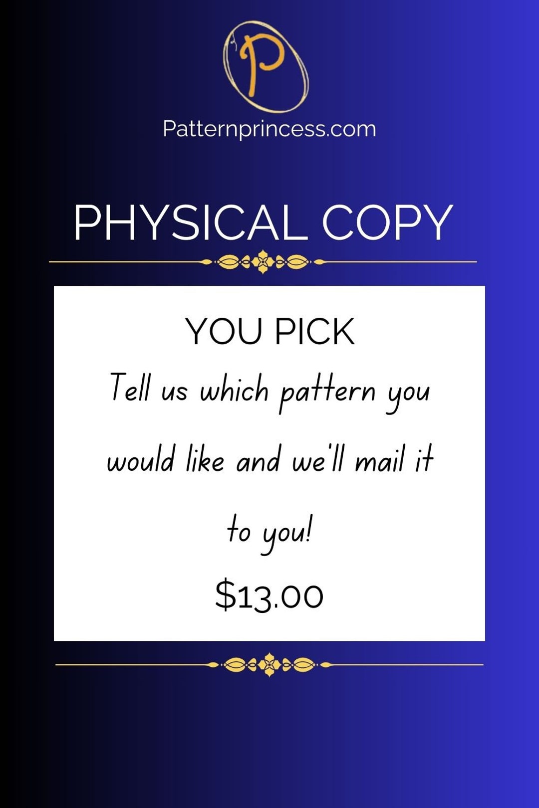Physical Copy of a Pattern by Pattern Princess, Hard Copy, Paper Copy ...