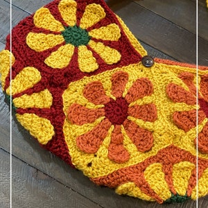 Granny Square Daisy Tote Bag Crochet Pattern, Retro Flower Bag ...