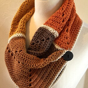 Colorful Button Cowl Crochet Pattern, Easy Scarf for Women, Easy ...