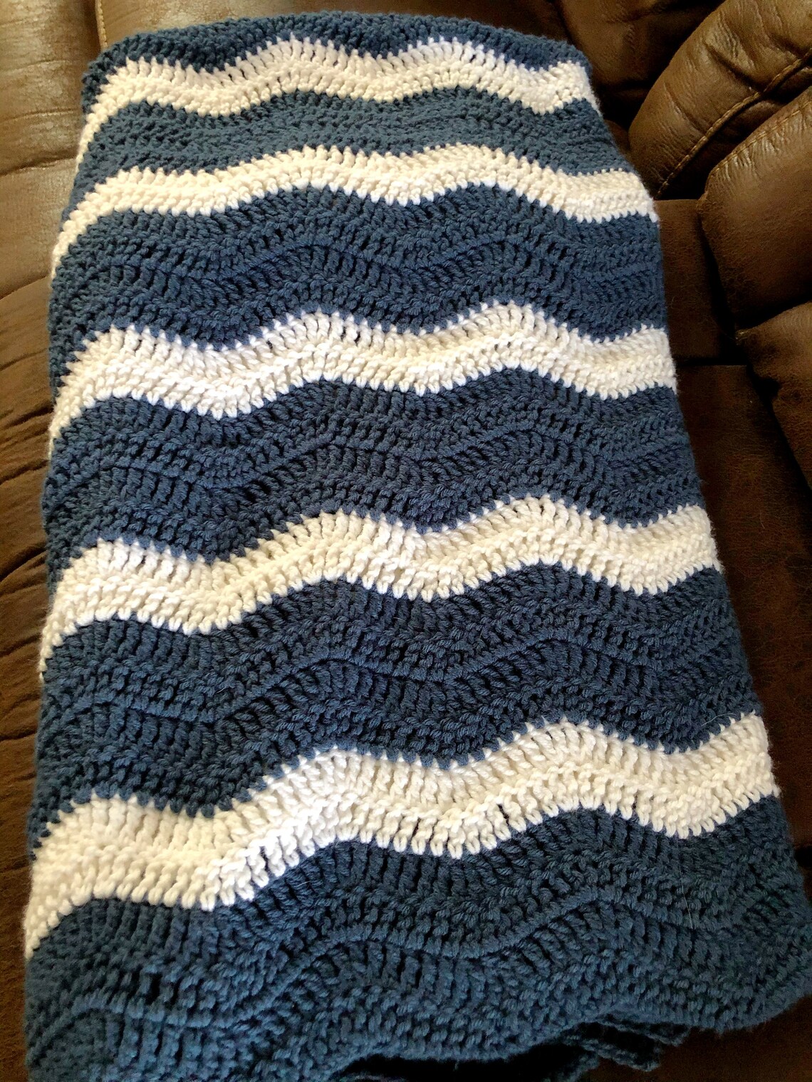Easy Chevron Crochet Blanket Pattern, Gentle River Ripple Afghan (PDF ...