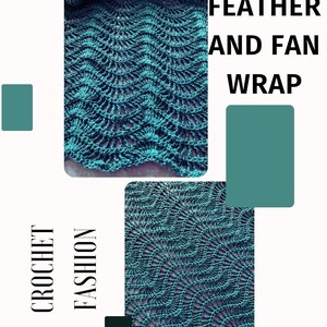 Crochet Pattern, Instant Download Feather and Fan Crochet Shawl Pattern ...