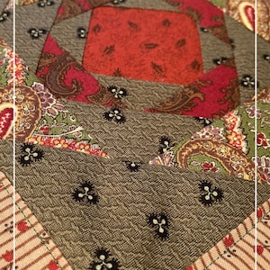 Easy Sewing Pattern, Vintage Mini Quilt, Rustic Charm Mini Quilt Table ...