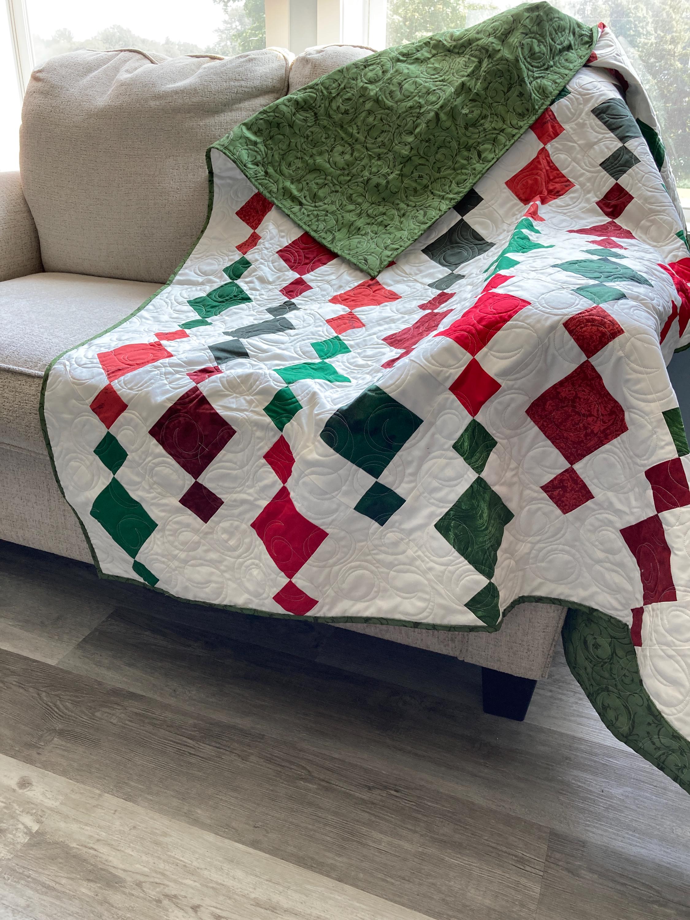 Christmas Quilt Patterns PDF, Cascading Diamonds Quilt Pattern, Red and ...