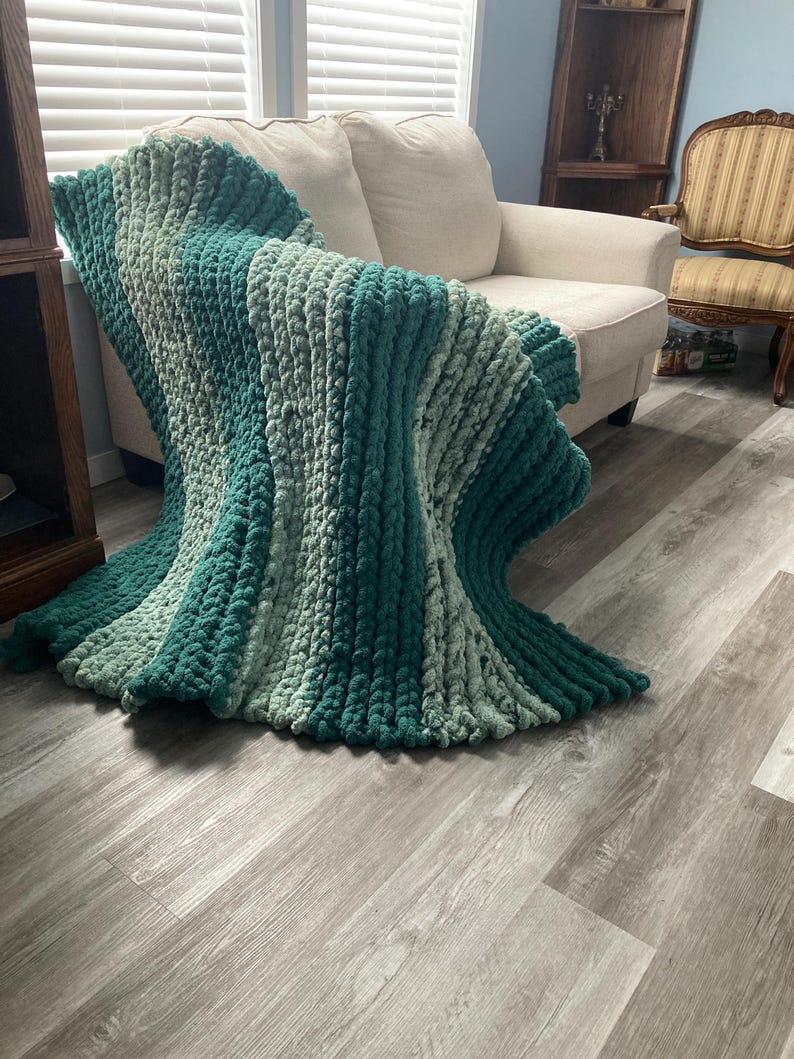 Crochet Pattern & Video, Chunky Log Cabin Easy Throw, Jumbo Blanket ...