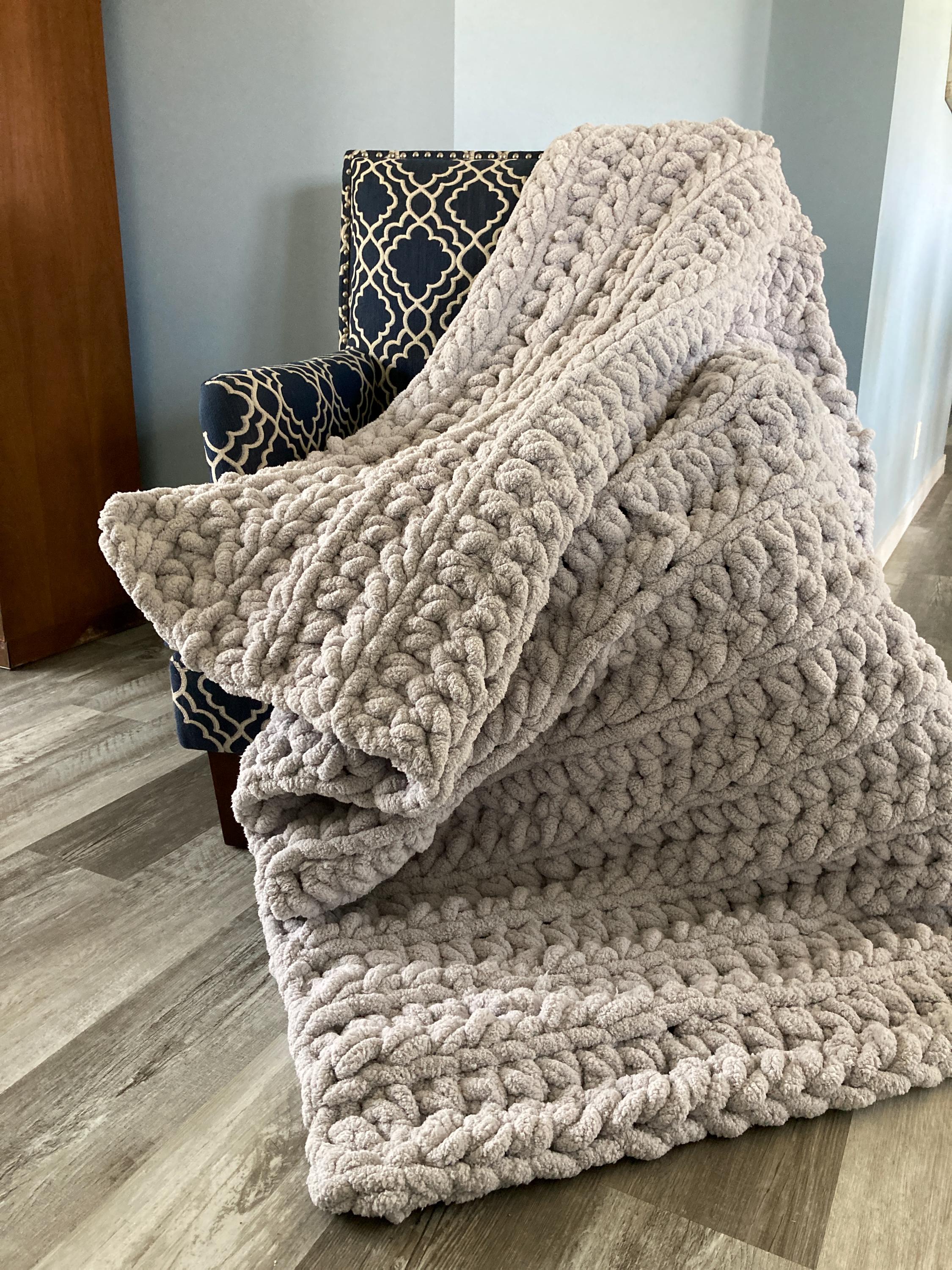 Easy Chunky Blanket Pattern, Big Bulky Afghan, 12 Hour Luxurious ...