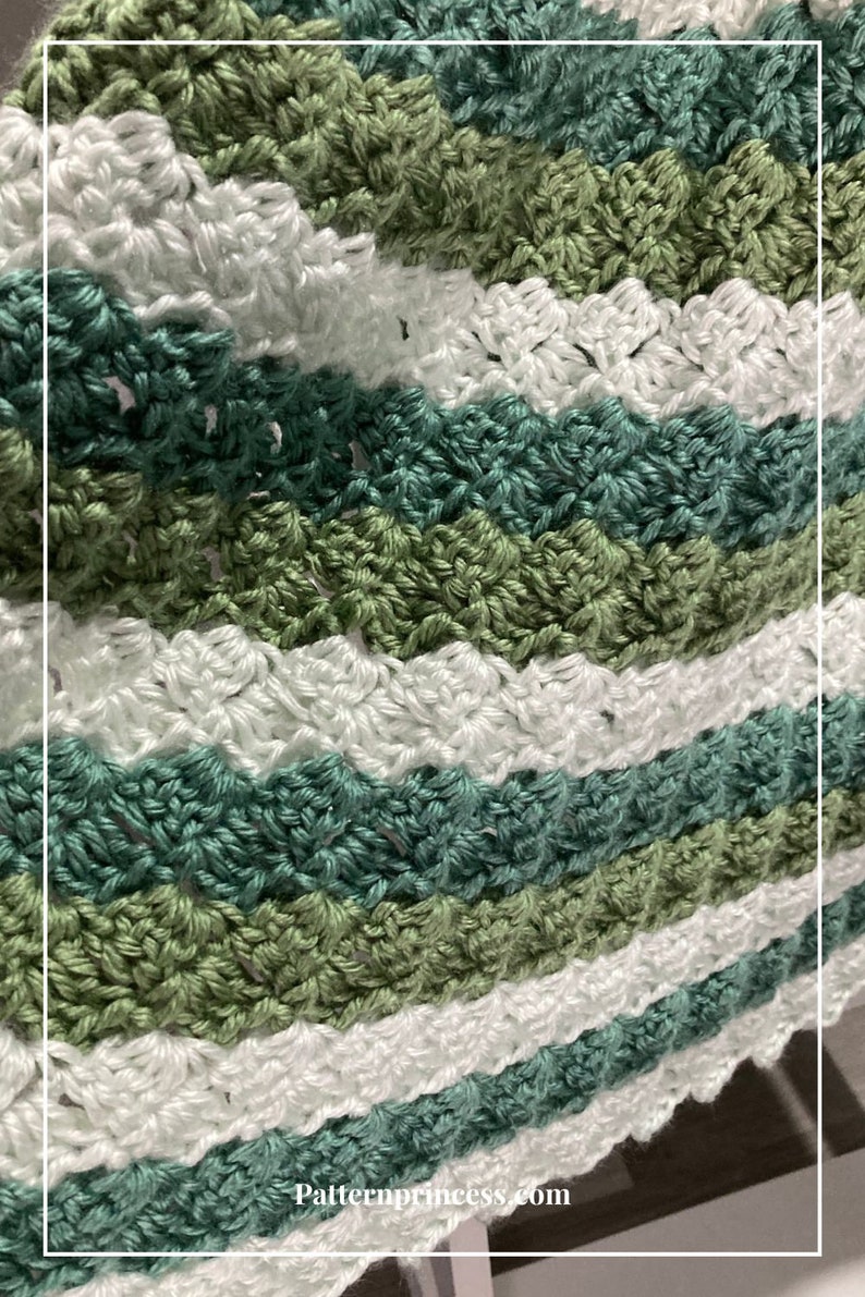 Textured Crochet Baby Blanket Pattern, Simple Sea Glass Design (PDF ...