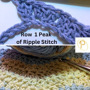 Double Crochet Ripple Stitch, Easy Wavy Crochet Pattern Quick and Easy ...