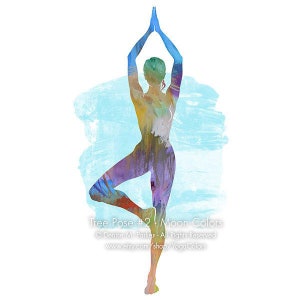 Yoga tree POSE 2 Moon Colors SMALL Yoga Wall | Etsy