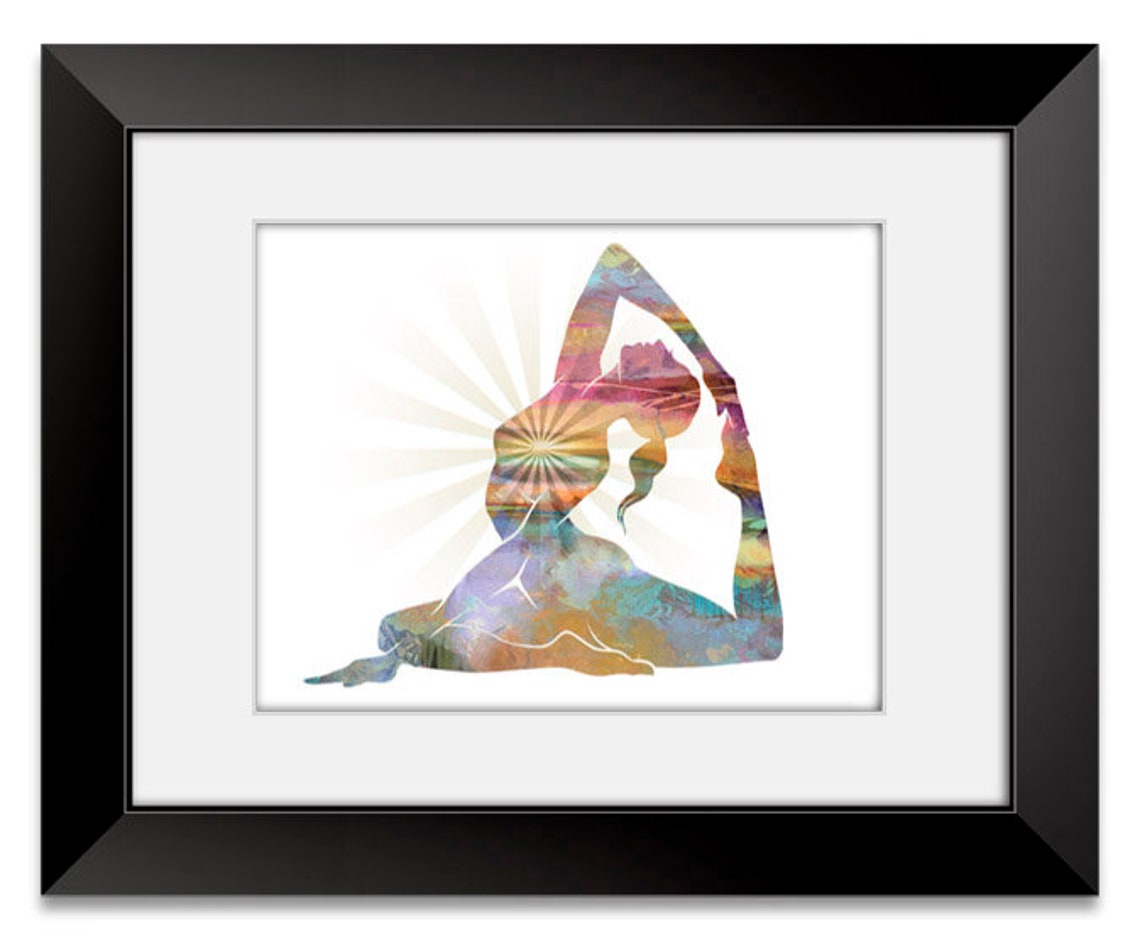 Yoga king Pigeon Pose Sun Colors LARGE Yoga | Etsy