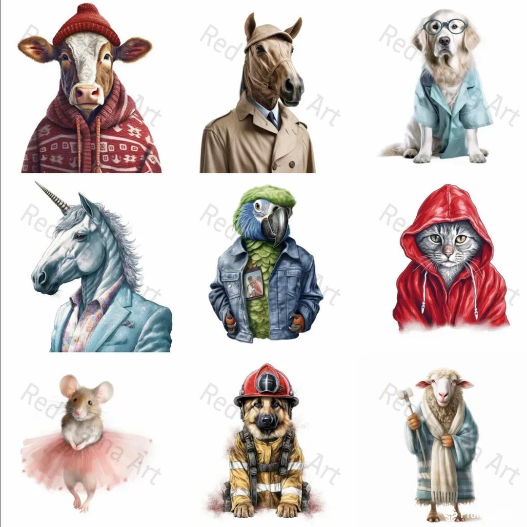 Animals Wearing Human Clothes Midjourney Prompt Midjourney AI - Etsy