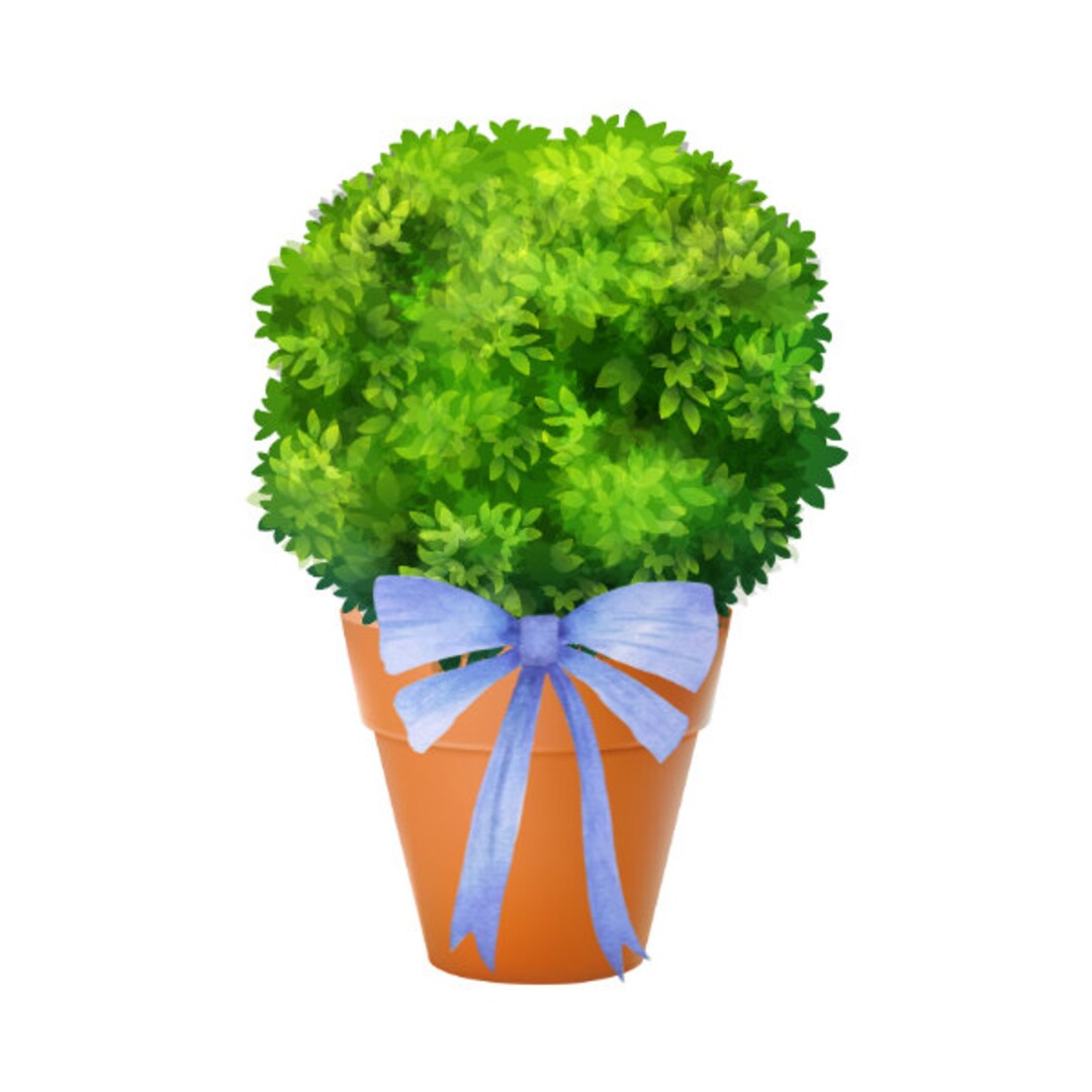 Boxwood With Bow - PDF Digital File - Ready to Print Sticker Label - Etsy