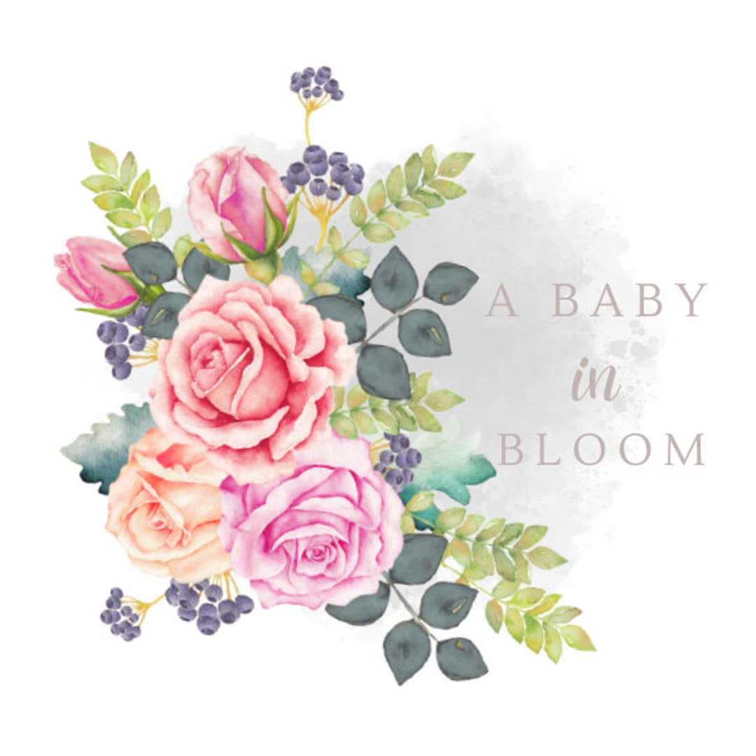 Baby in Bloom - PDF Digital File - Ready to Print Sticker Label - Etsy