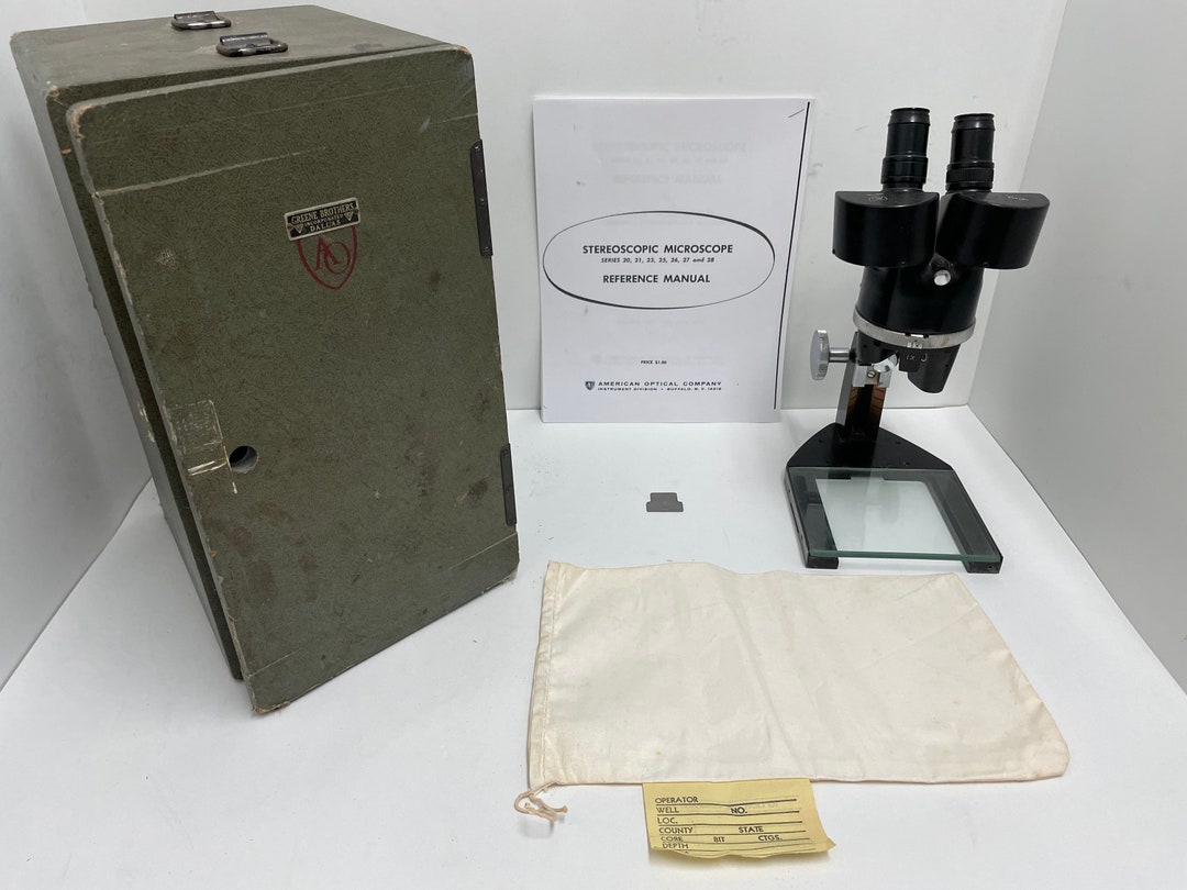 American Optical AO Spencer 3 Stage Microscope Model B-26-8 W/original ...