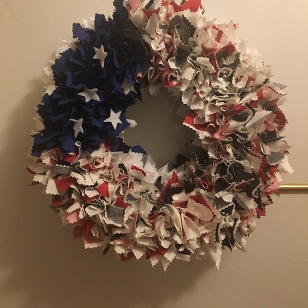 Patriotic Rag Wreath - Etsy