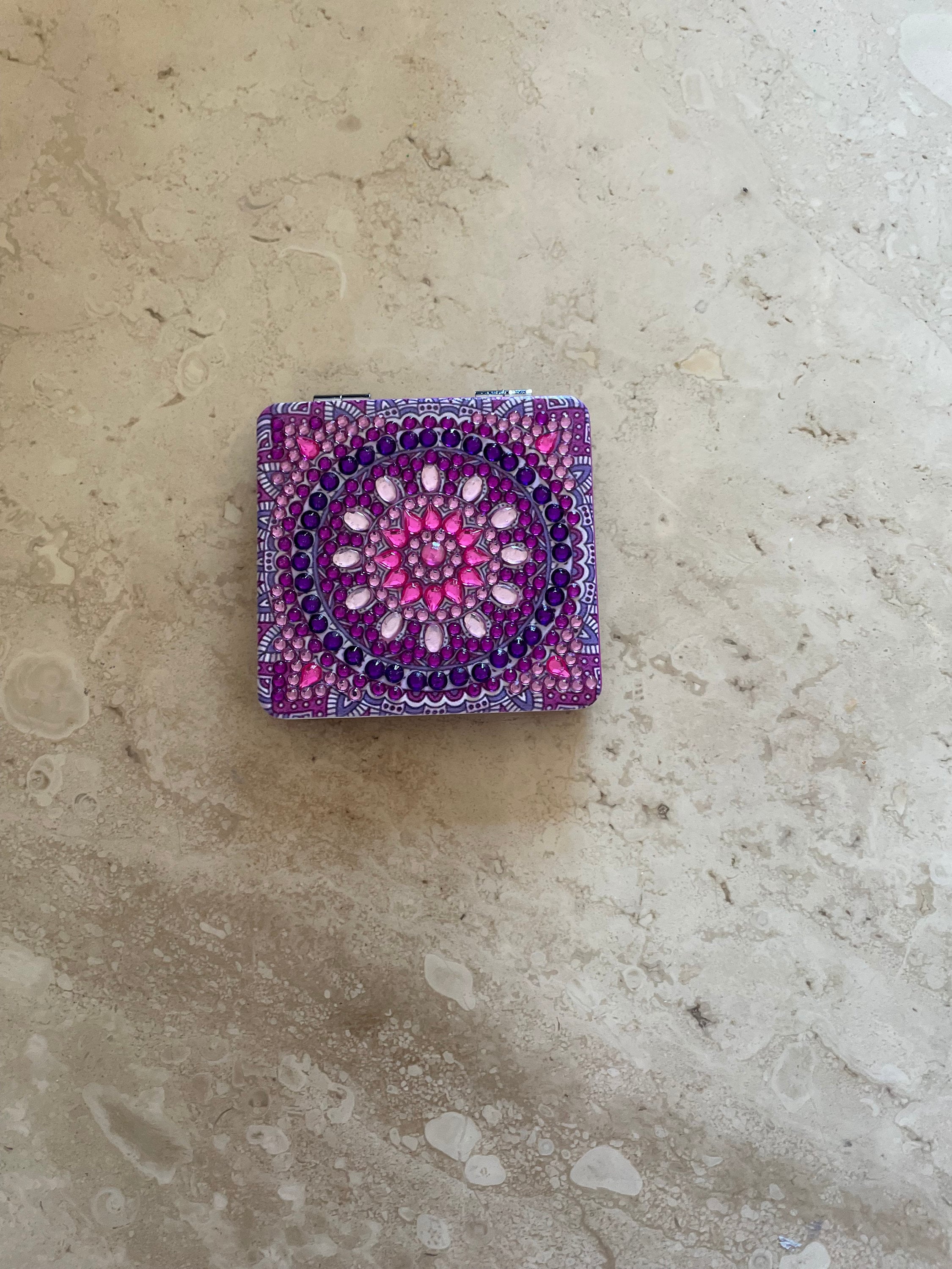Diamond Art Mandala Compact Mirror - Completed - Etsy