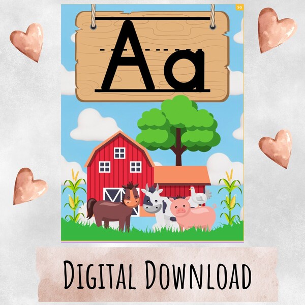 Farm Animal Alphabet - Etsy