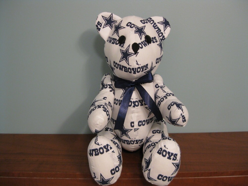 Dallas Cowboys Bear-white-nfl Bear Stuffed Bear Football Bear Handmade ...