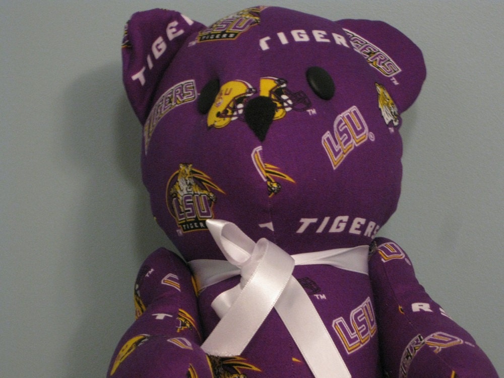 LSU Tigers Bear-college Bear Stuffed Bear Team Bear Handmade Bear ...