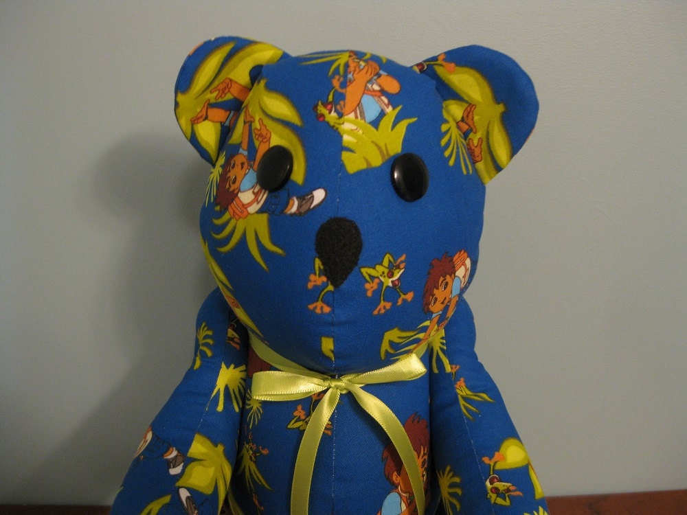 Go Diego Go Bear-stuffed Bear Novelty Bear Souvenir Bear Handmade Bear ...