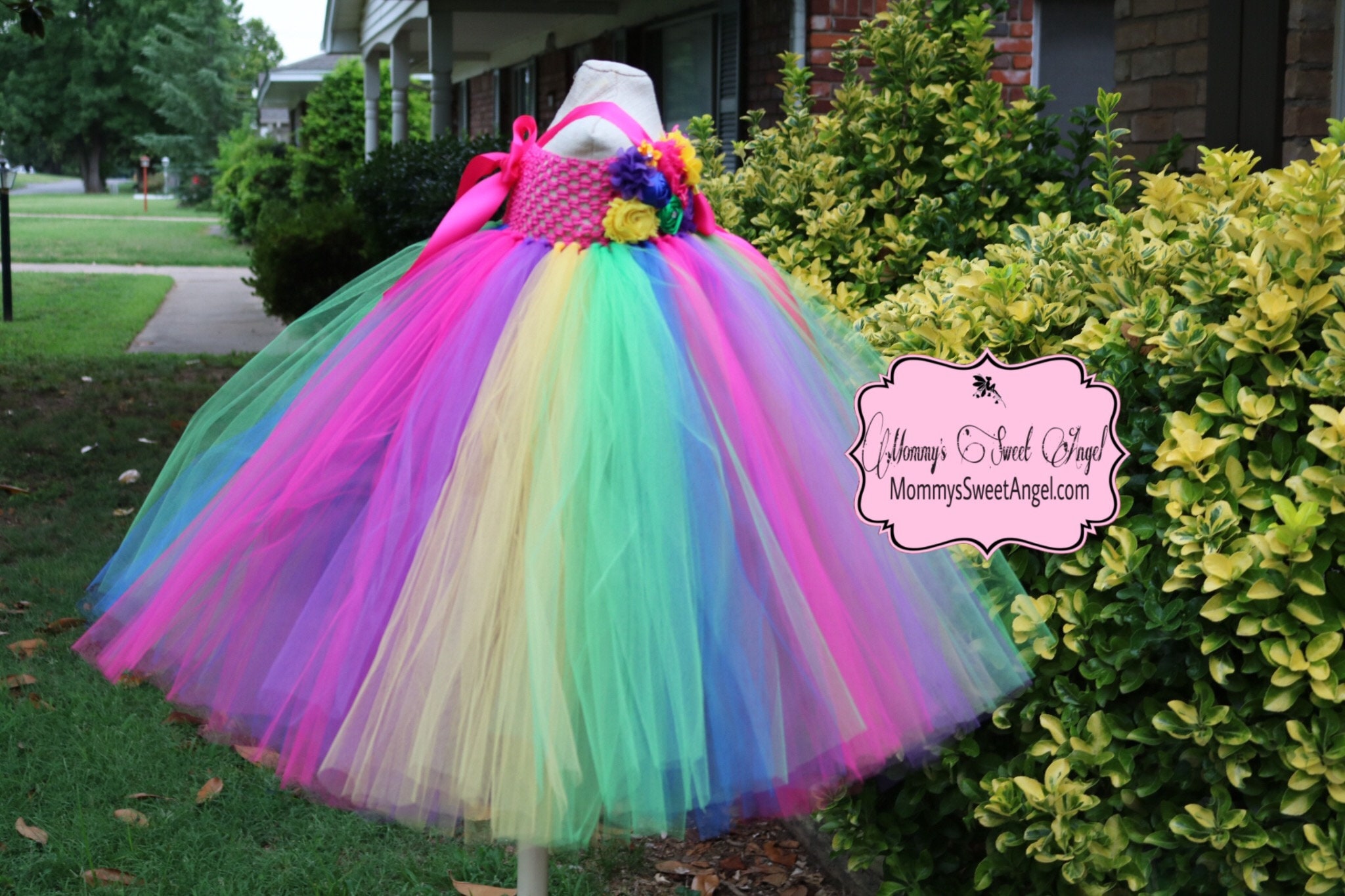 Rainbow Tutu Dress Pageant Tutu Dress Flower Girl Tutu Etsy