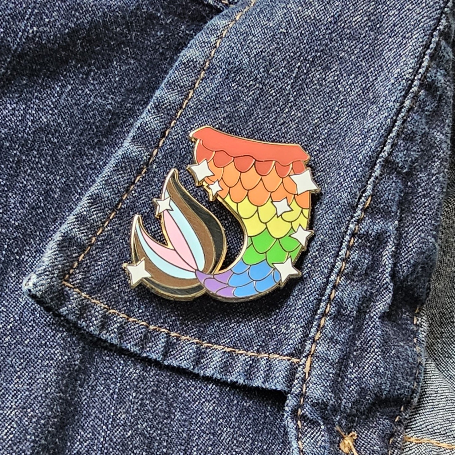 Proud Mermaids Pins Rainbow Mermaid Tail Enamel Pin - Etsy