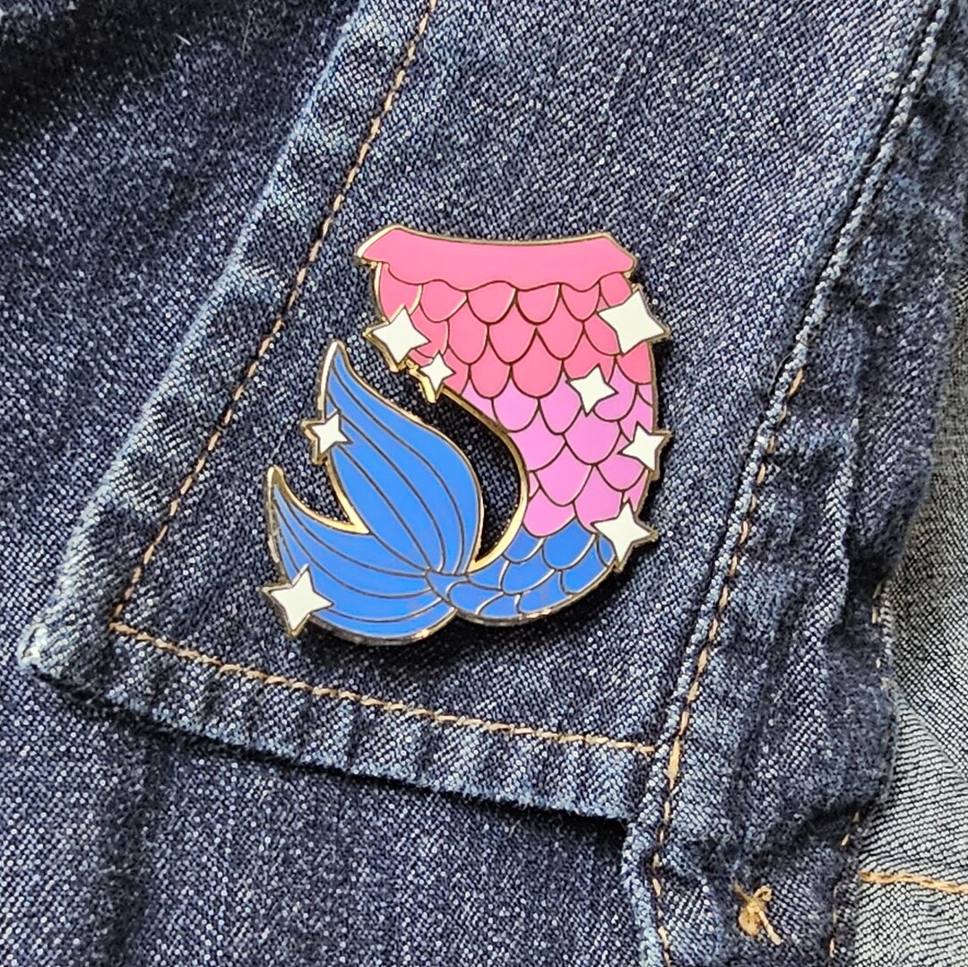 Proud Mermaids Pins Bi Mermaid Tail Enamel Pin - Etsy