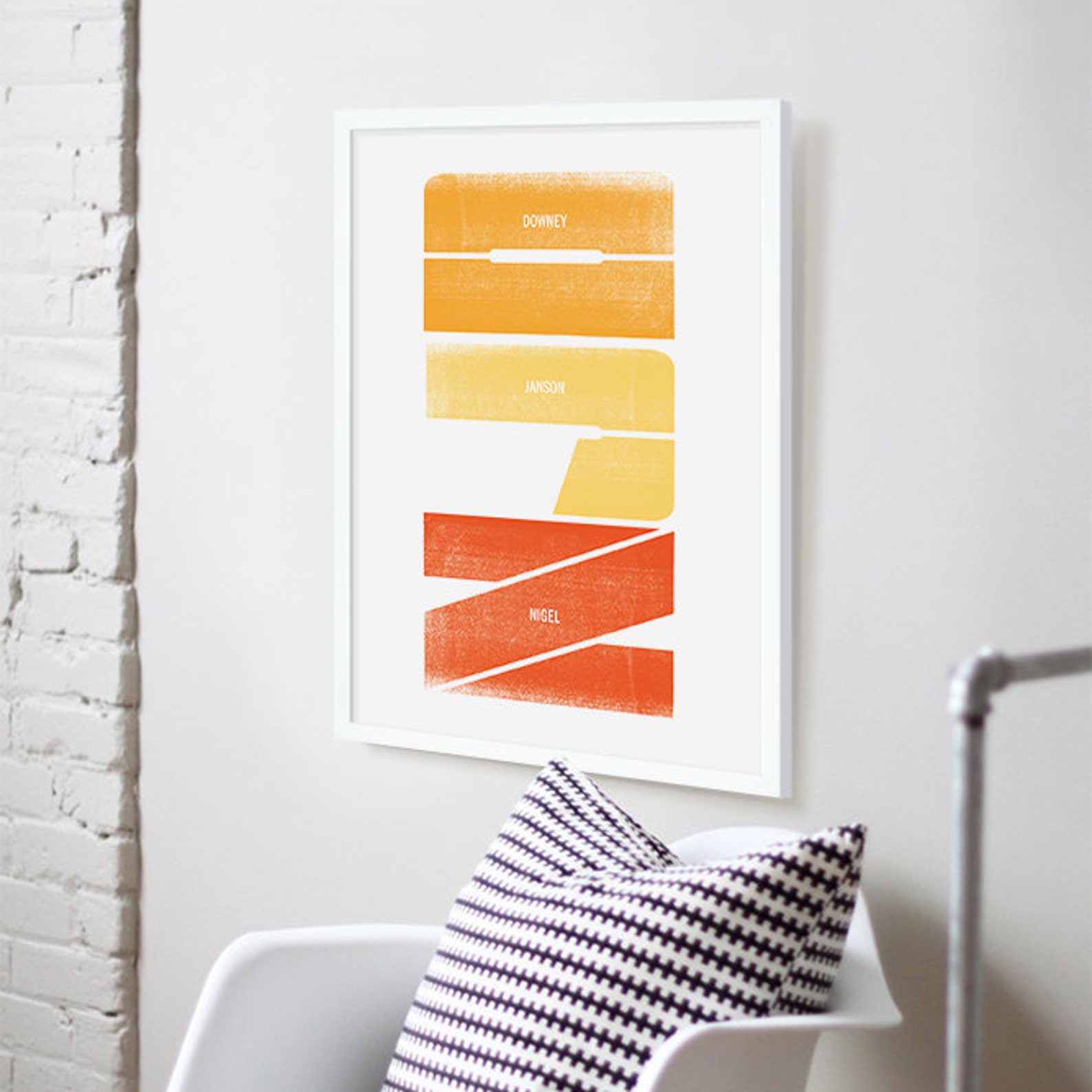 Initial Verical Personalized Baby/kids Art (orange, Large) - Etsy