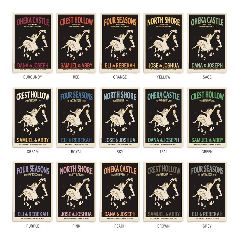 Horah Personalized Wedding Art in Guest Signature Frame 18x34 - Etsy