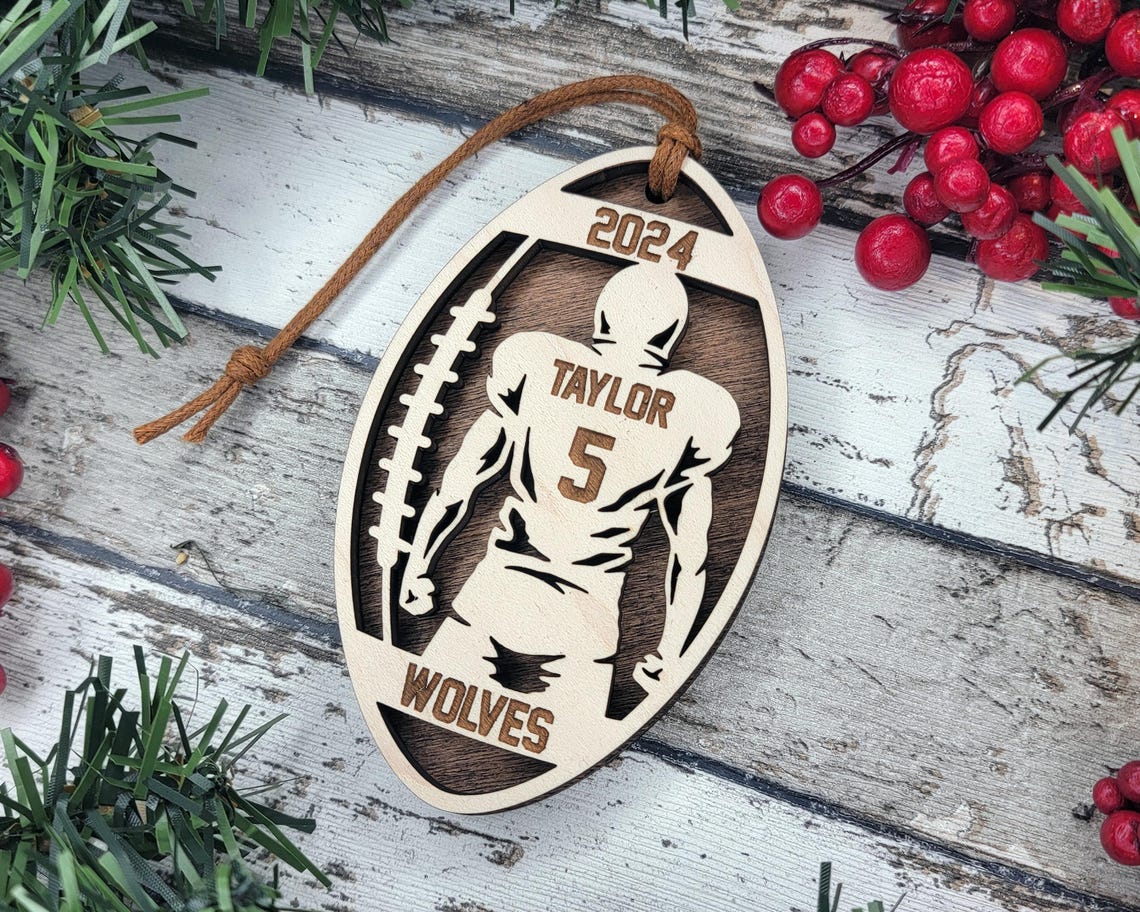 Personalized Football Player Christmas Ornament Football Lovers Gift - Etsy