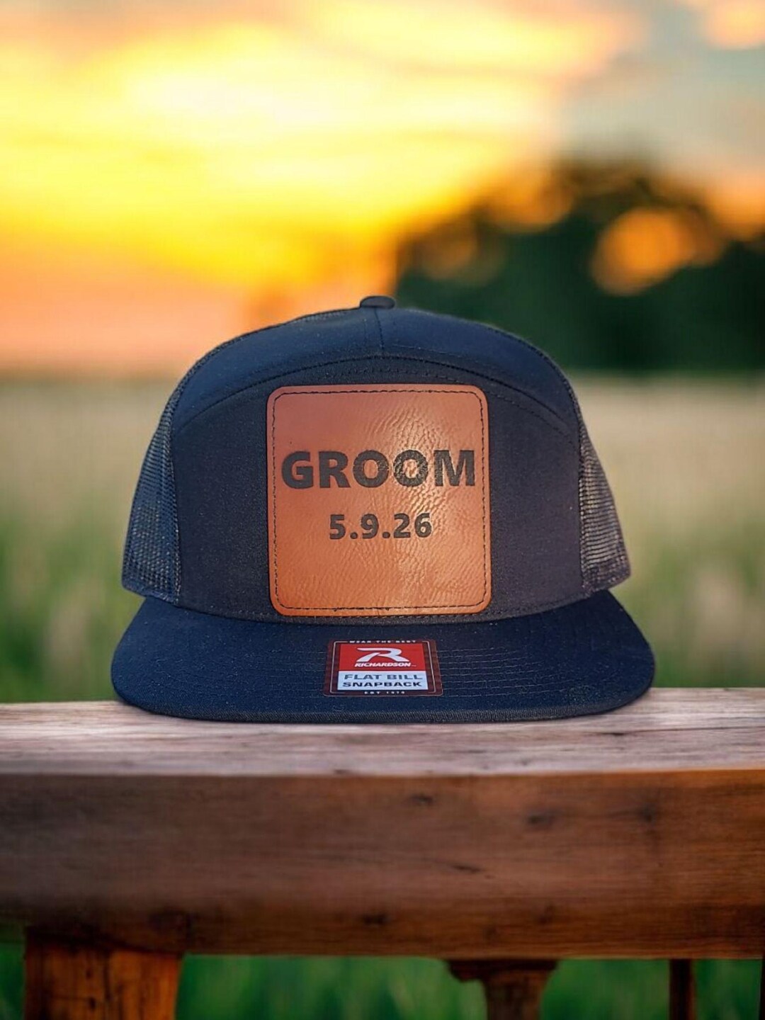 Custom Groom Hat * Leather Patch Hat * Personalized Hat * Custom ...