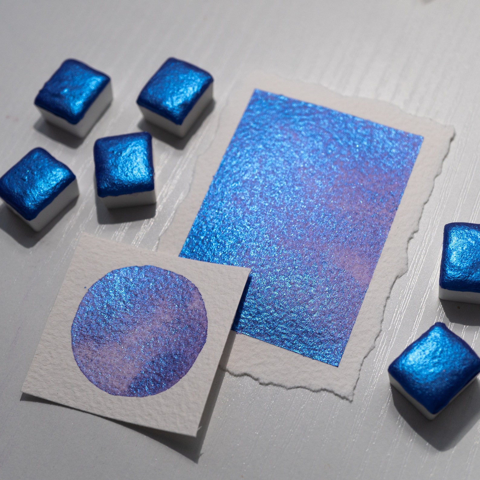 Lilac Blue - Shimmer Watercolor - Half Pan - Handmade Watercolor - Etsy