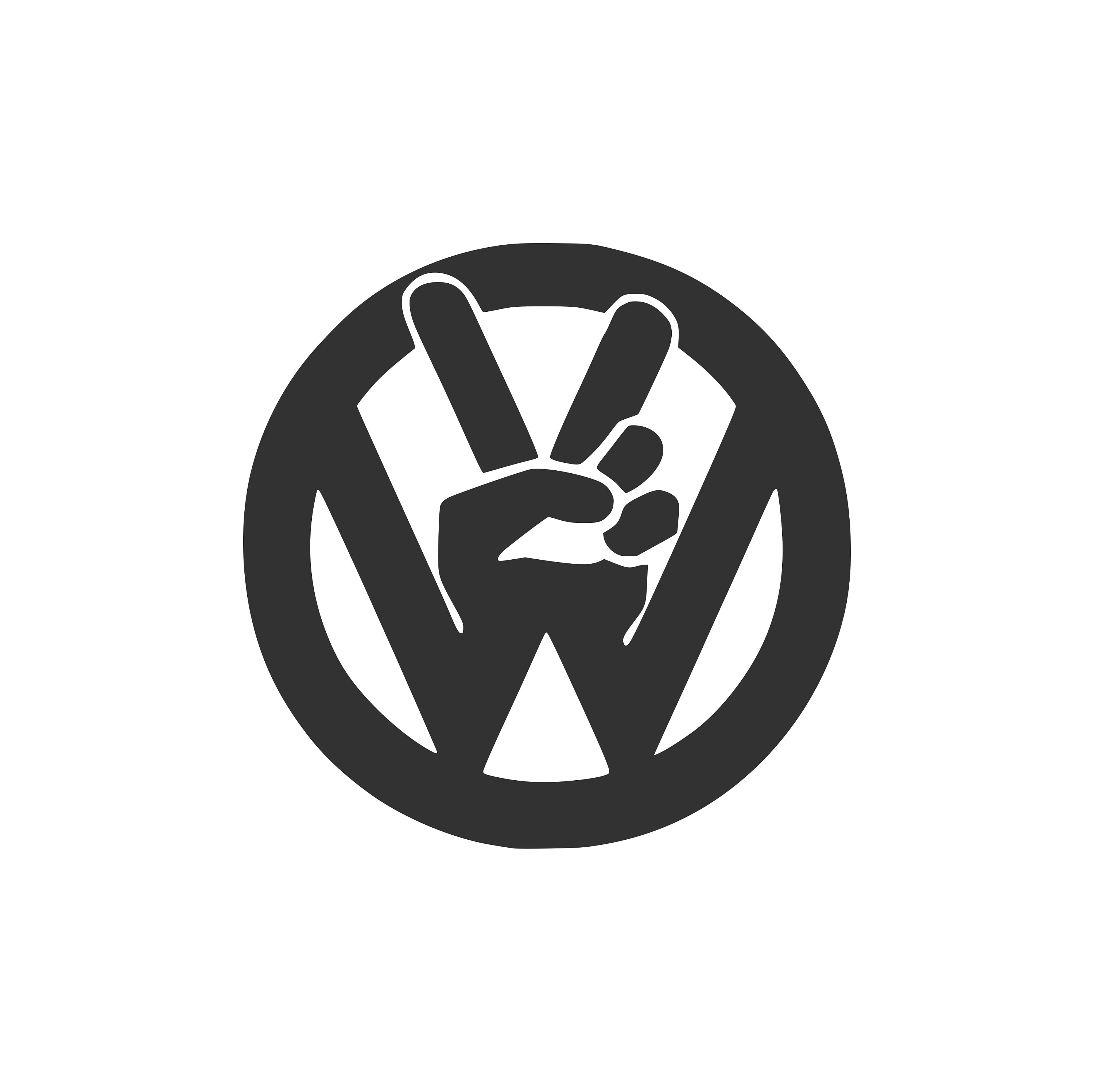 Volkswagen Emblem Logo with Peace Sign Vinyl Decal Sticker | Etsy