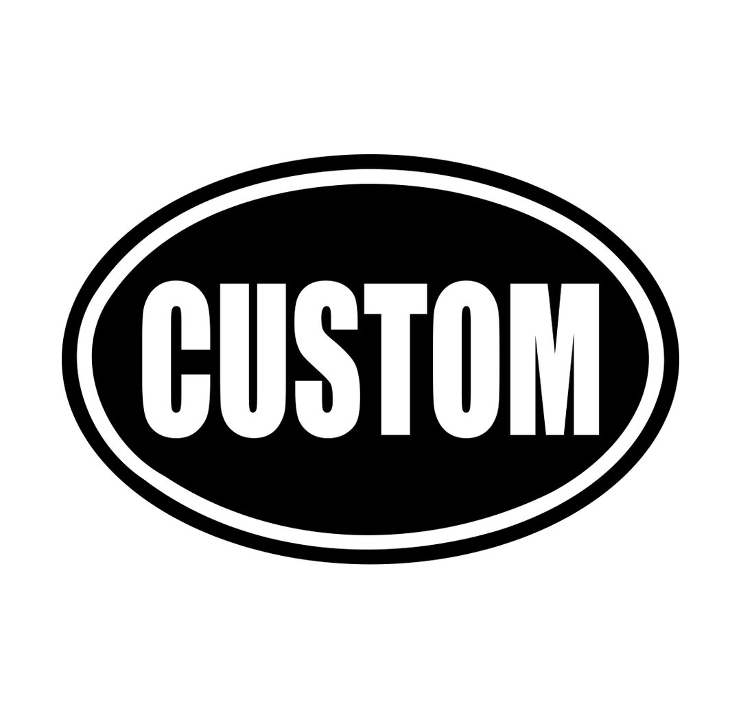 Custom Text Oval Vinyl Decal Sticker - Etsy